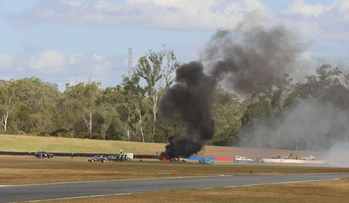 news: Fiery Excels crash at Queensland Raceway - Speedcafe.com