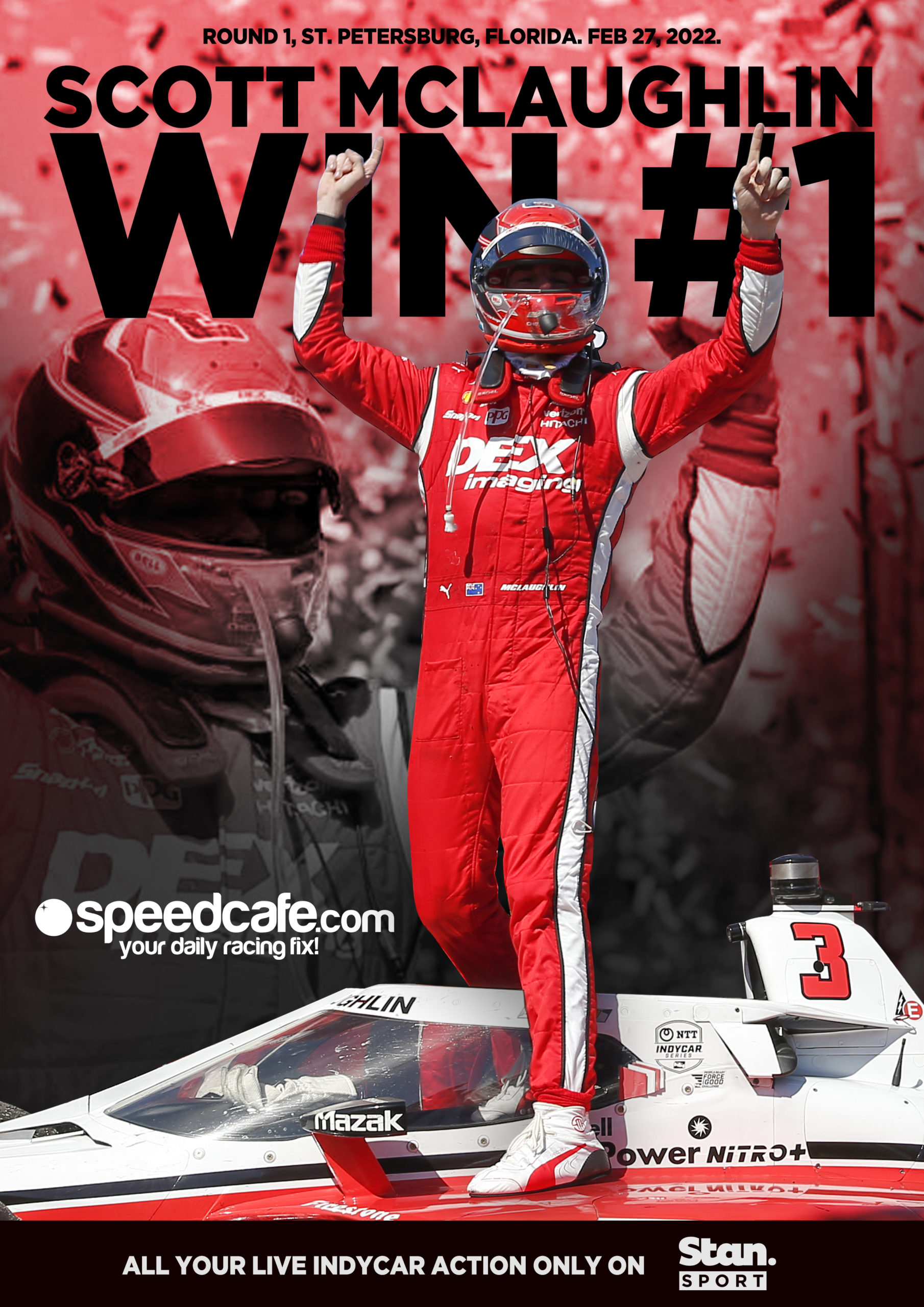 POSTER: Scott McLaughlin's first IndyCar race win - Speedcafe.com