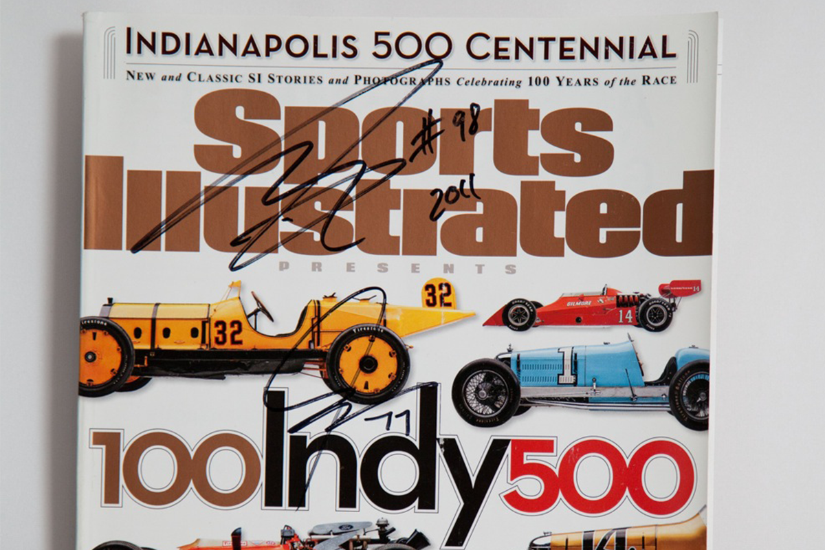 news: Race winner's autograph on centennial Indy 500 programme ...