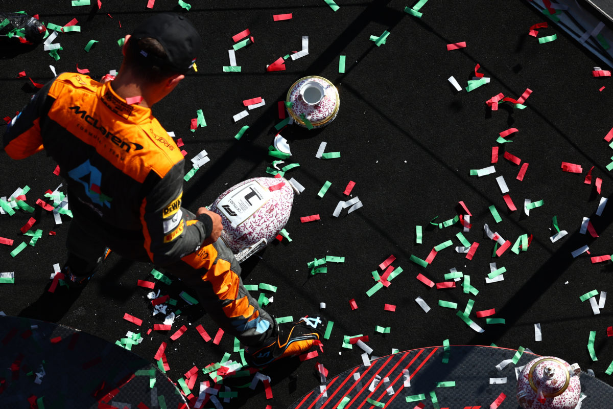 news: Norris blames Verstappen for F1 trophy breakage - Speedcafe.com