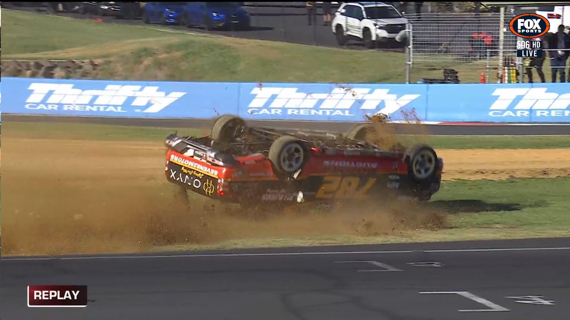 V8 SuperUtes racer goes for wild barrel roll at Bathurst 1000 ...
