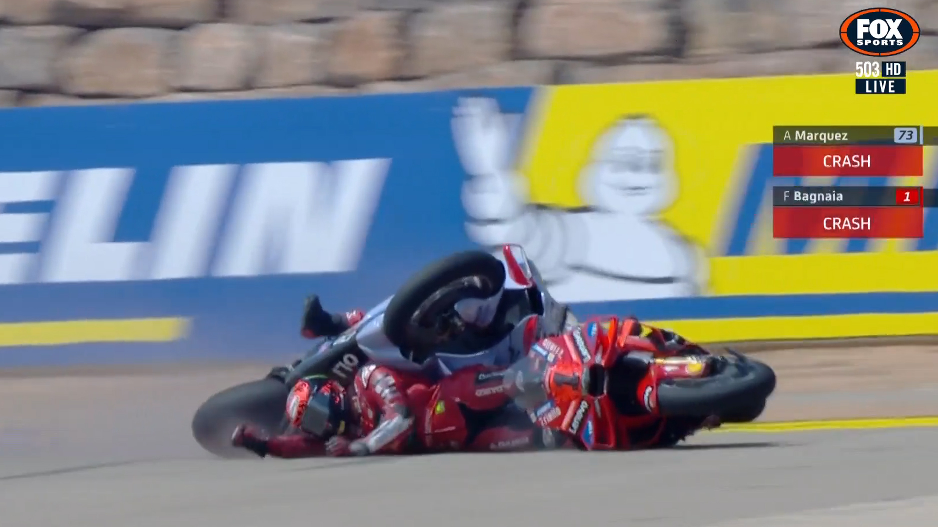 MotoGP news: Francesco Bagnaia pinned in MotoGP crash - Speedcafe.com